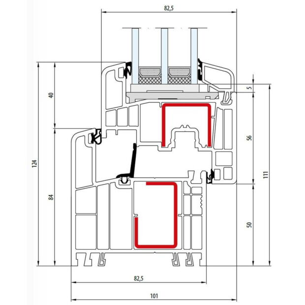 Detailzeichnungen Kunststofffenster Gealan S 9000 - fensterblick.de