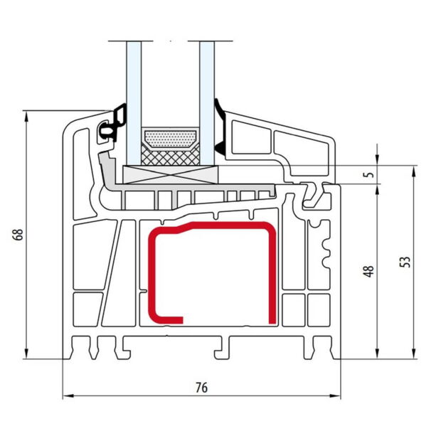 Detailzeichnungen Kunststofffenster Salamander Streamline 76 ...