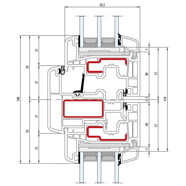 Detailzeichnungen Kunststofffenster Gealan S 9000 - fensterblick.de