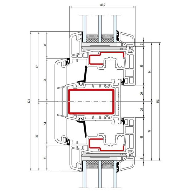 Detailzeichnungen Kunststofffenster Gealan S 9000 - fensterblick.de