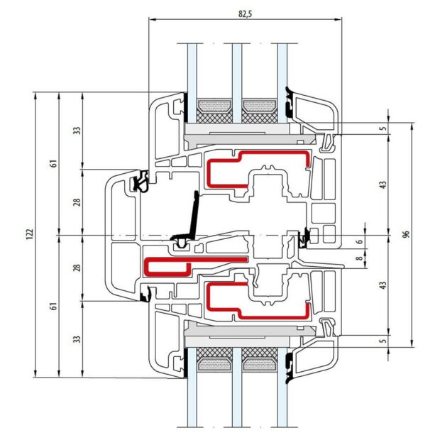 Detailzeichnungen Kunststofffenster Gealan S 9000 - fensterblick.de