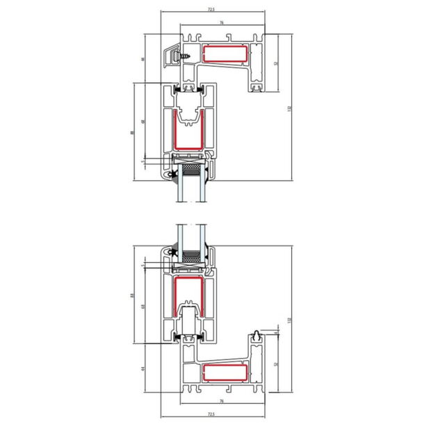 Detailzeichnungen Schiebetür Salamander evolutiondrive SF - fensterblick.de