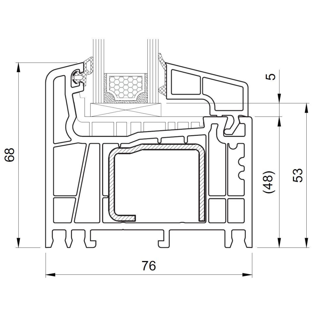 Detailzeichnungen Kunststofffenster Streamline 76 - fensterblick.de
